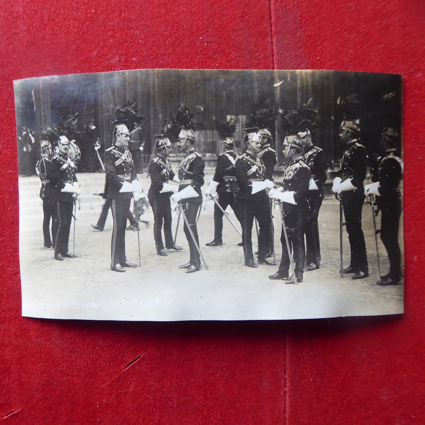 Officers of the 5th Royal Irish Lancers outside York Minster, circa ...